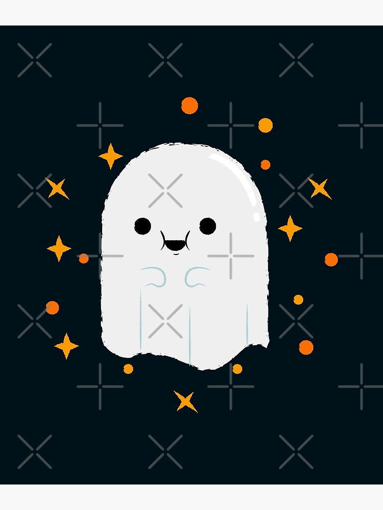 "Spooky Cute White Ghost Chibi Scary Creepy Halloween" Poster for Sale ...