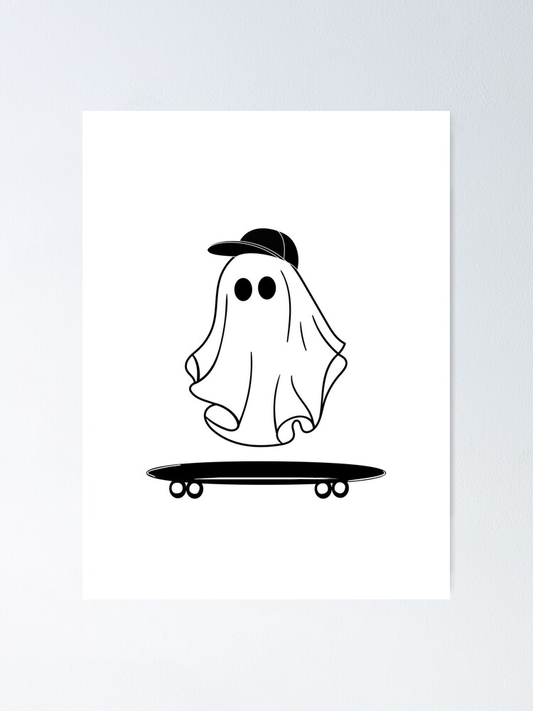 "Skating Ghost" Poster for Sale by party-over-here | Redbubble