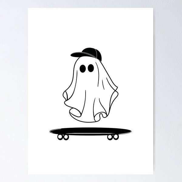 "Skating Ghost" Poster for Sale by party-over-here | Redbubble
