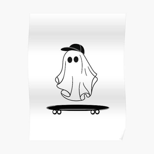 "Skating Ghost" Poster for Sale by party-over-here | Redbubble