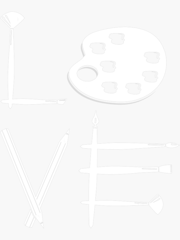 "Love Art Paint Brush Palette Sketcher Drawing Artist" Sticker for Sale ...