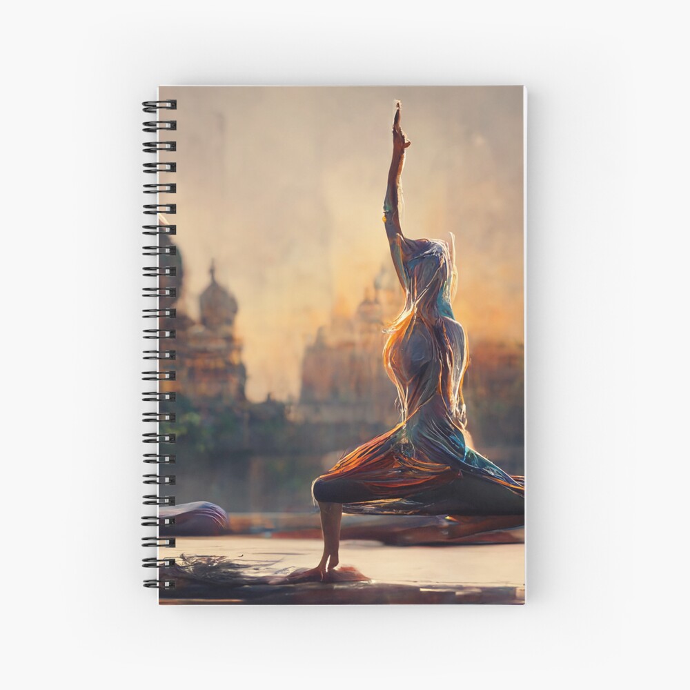 "Abstract Art of Yoga Pose - Created by Artificial Intelligence" Spiral ...