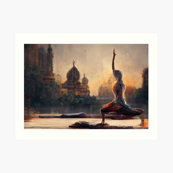 "Abstract Art of Yoga Pose - Created by Artificial Intelligence" Art ...