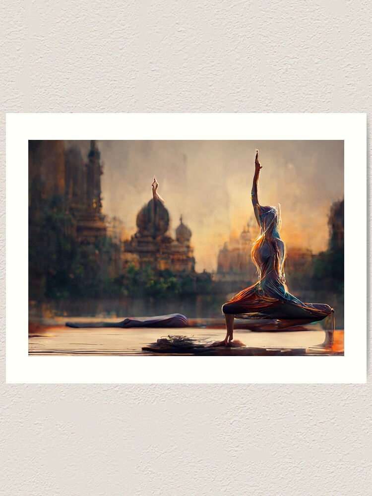 "Abstract Art of Yoga Pose - Created by Artificial Intelligence" Art ...