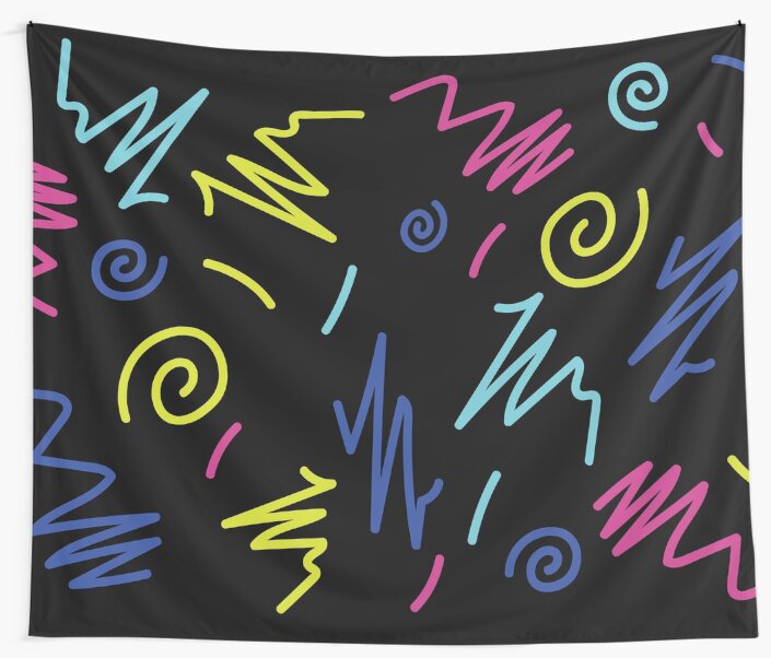 "90s Neon Retro Pattern" Wall Tapestries by audramichelle | Redbubble