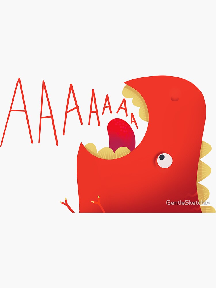 "AAAAAAA Dino" Sticker for Sale by GentleSketchie | Redbubble