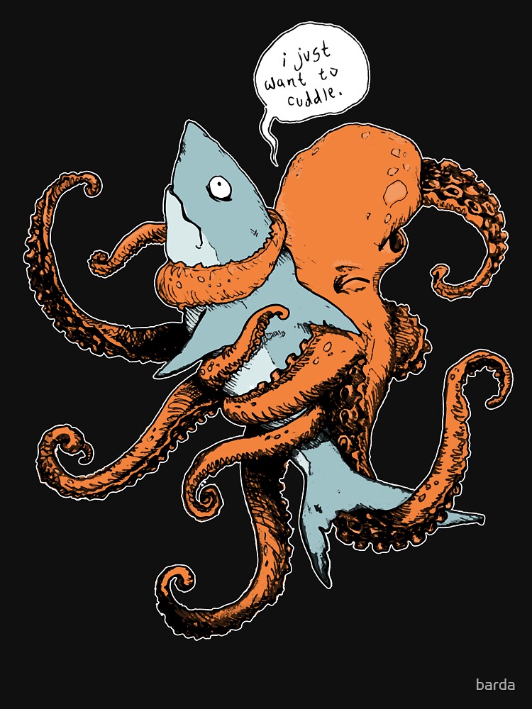 "Cuddle Fish" T-shirt for Sale by barda | Redbubble | octopus t-shirts ...