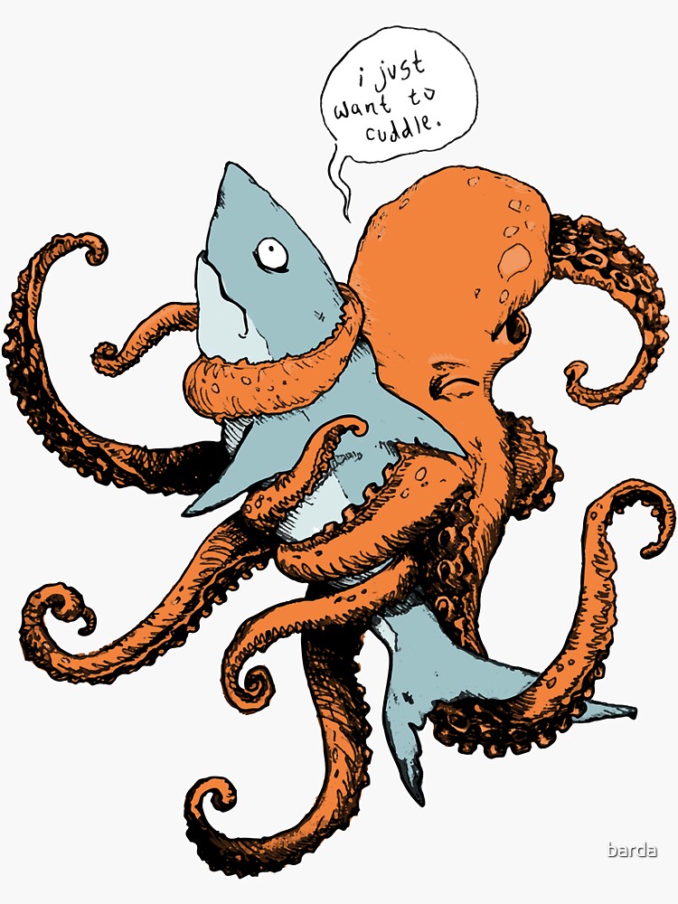 "Cuddle Fish" Sticker for Sale by barda | Redbubble