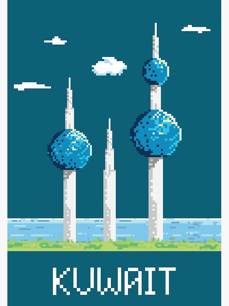 "Kuwait Towers - Pixel Art" Poster for Sale by Assem-nail | Redbubble