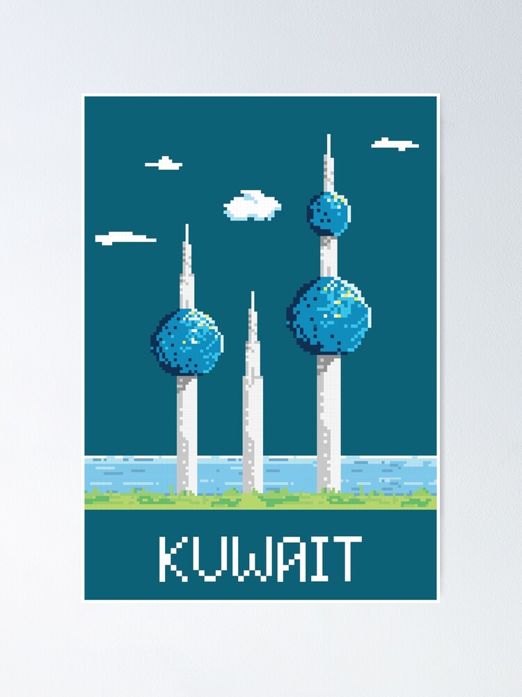 "Kuwait Towers - Pixel Art" Poster for Sale by Assem-nail | Redbubble