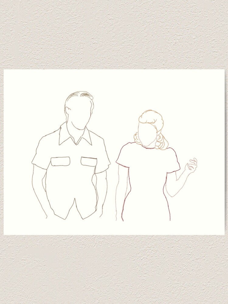 "Allie and Noah the Notebook outline" Art Print for Sale by ...