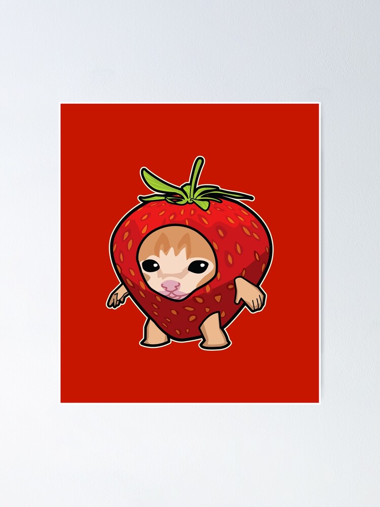 "Strawberry Cat meme" Poster for Sale by Rzera- | Redbubble
