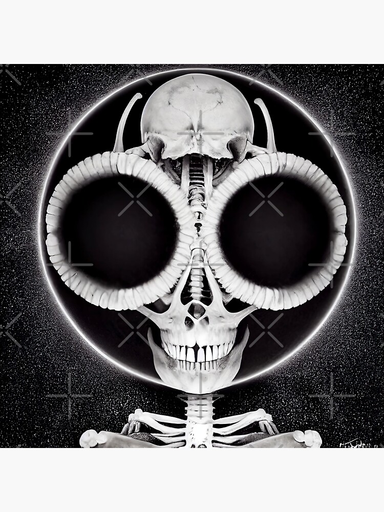 "Alien X-Ray Skeleton" Sticker for Sale by AI-Hotline | Redbubble