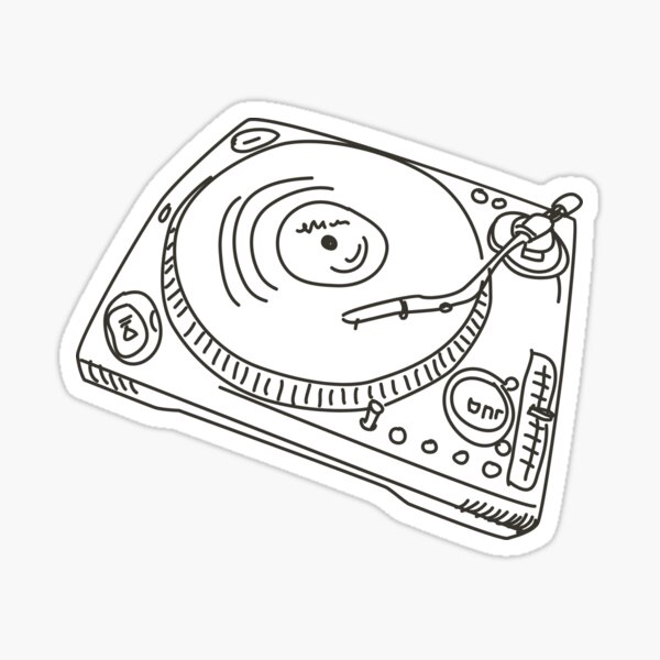 "Vinyl Record Player Turntable " Sticker for Sale by Always-Music ...