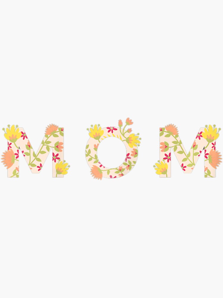 "Mom Flower Word Art Mom Mother's Day Gardener" Sticker for Sale by ...