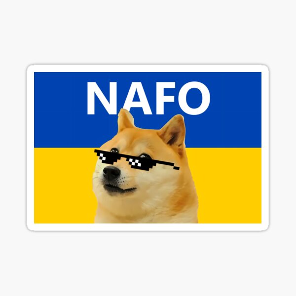"nafo ofan fella ukrain himars dog lover" Sticker for Sale by PsyDavid ...