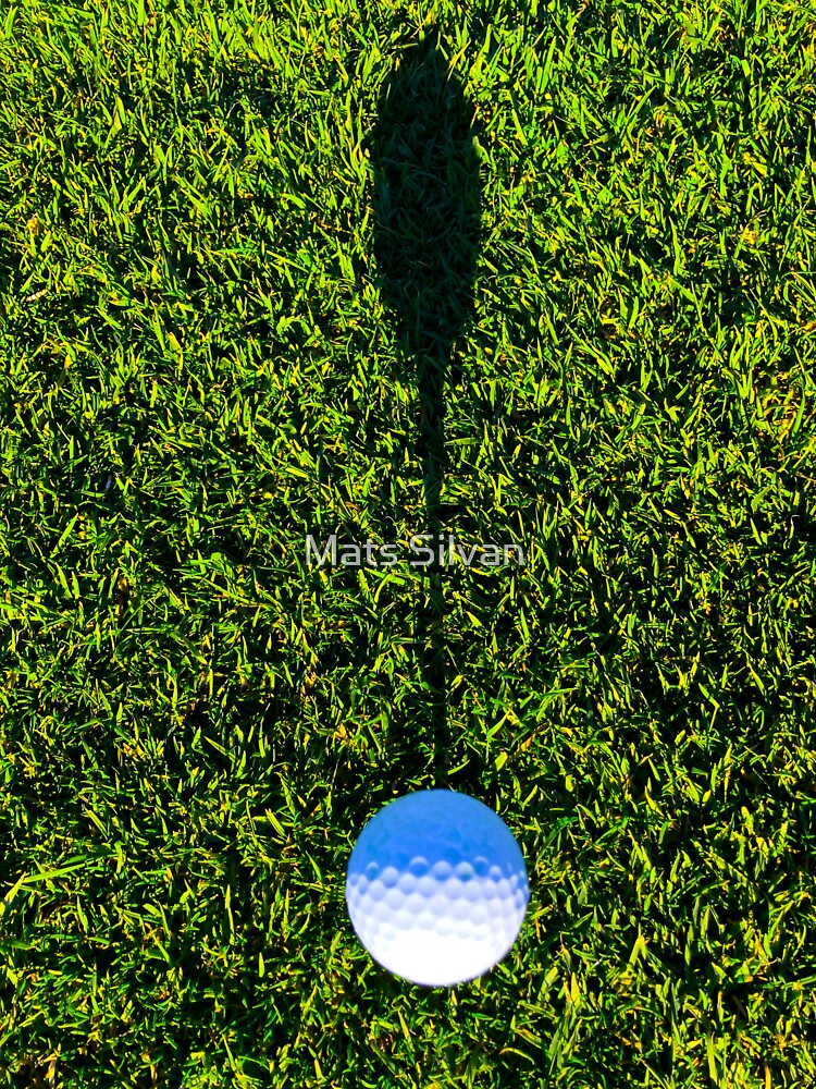 "Golf Ball on Tee with Shadow on Fairway Grass with Sunlight" Sticker ...
