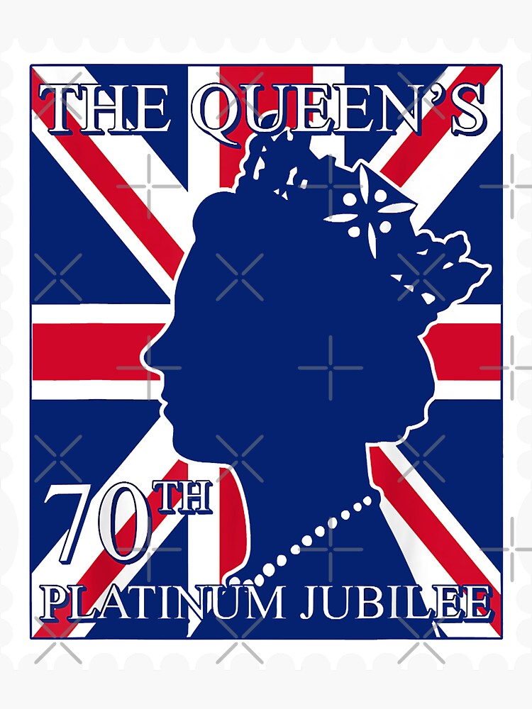 "The Queen's 70 Years UK British flag Platinum Jubilee 2022" Sticker ...