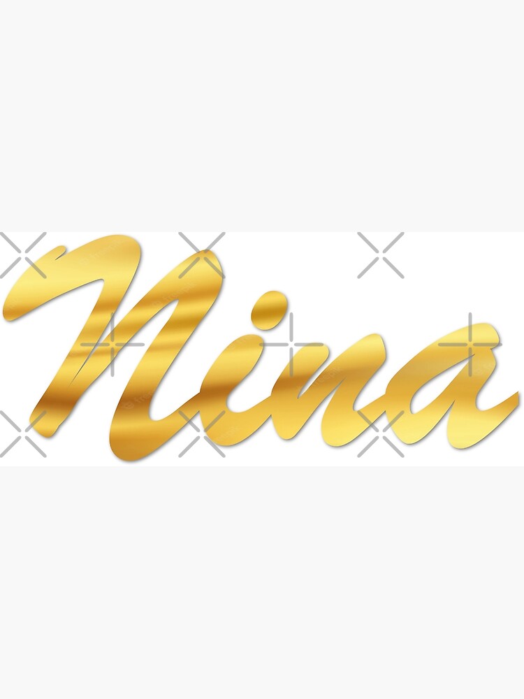 "Nina: Female Dog Name Writing in Golden Calligraphy" Art Print for ...