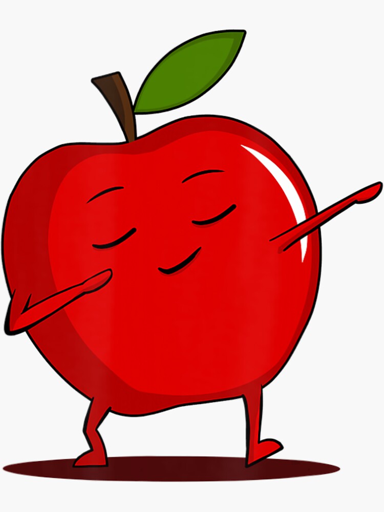"Dabbing Red Apple Dab Dancing Fruit" Sticker for Sale by Kanteeee ...