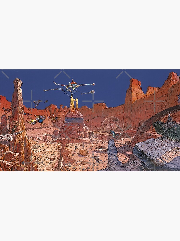 "moebius, landscape, mountains, alien, fly, rock, comic, panoramic, HQ ...
