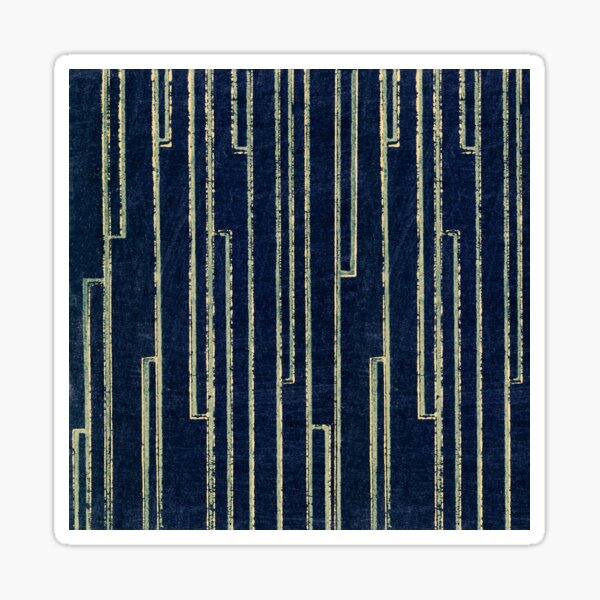 "Shima Shima Vintage woodblock print of Japanese textile" Sticker for ...