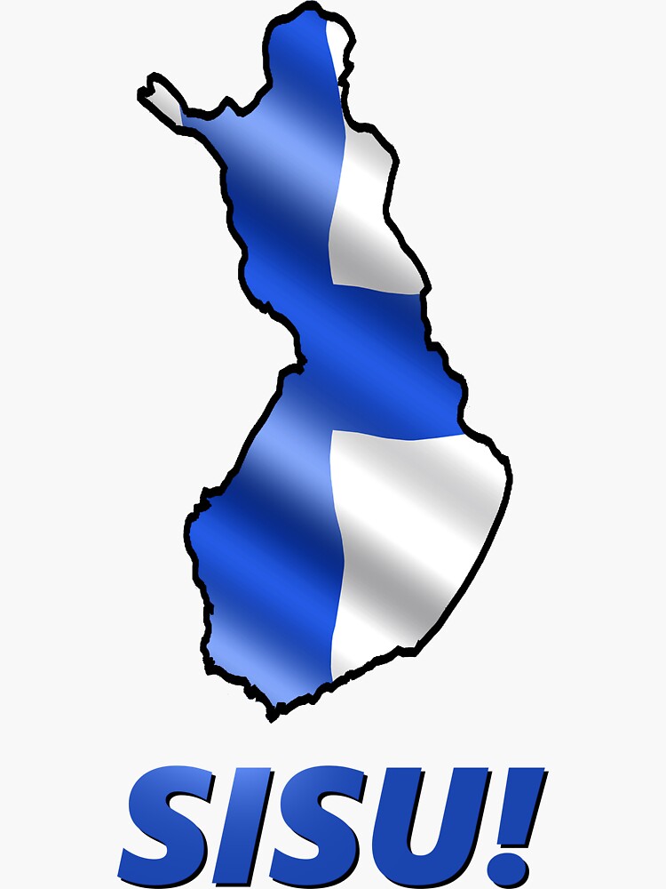 "Sisu! - Finnish Flag" Sticker for Sale by WennsdaysChild | Redbubble