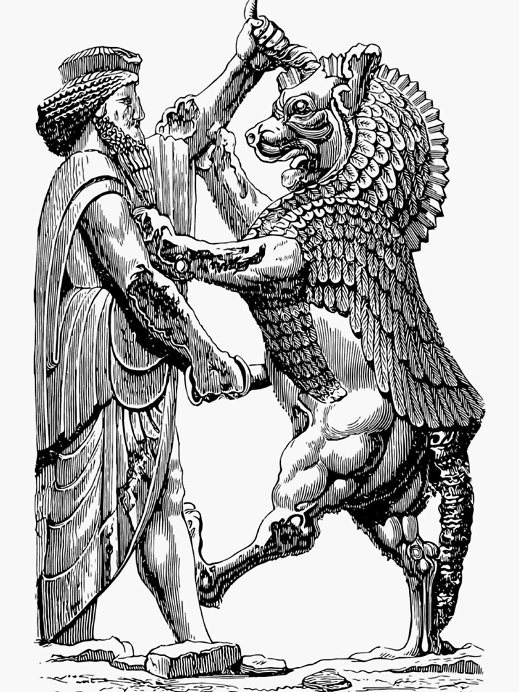 "Persian Ahura Mazda and Angra Mainyu" Sticker for Sale by CALEBJOSH ...