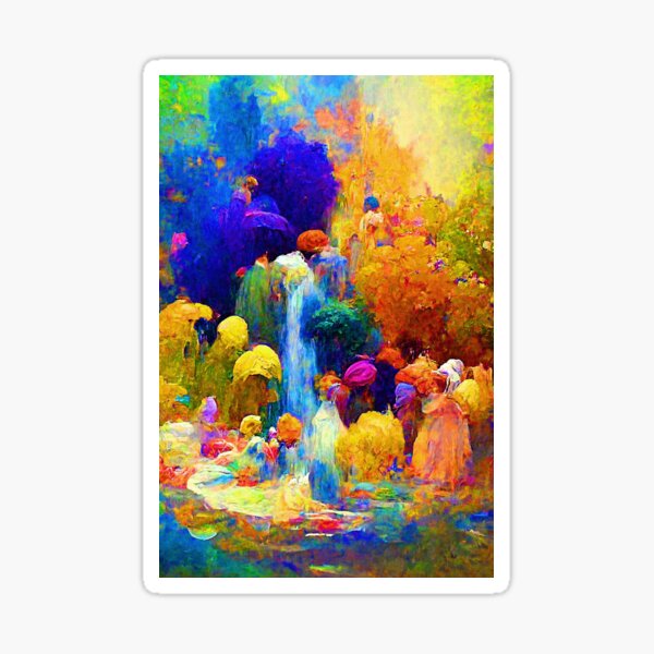 "magical whirpool of colour, impressionists,beautiful waterfall ...