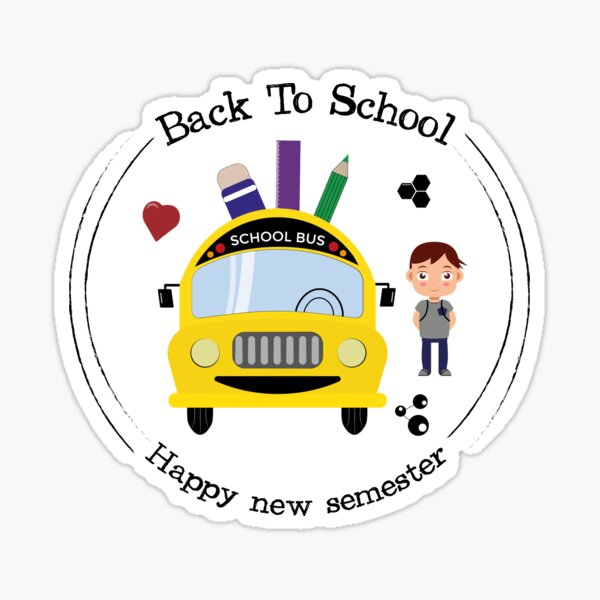 "Back To School - Bus" Sticker for Sale by atdesigns93 | Redbubble
