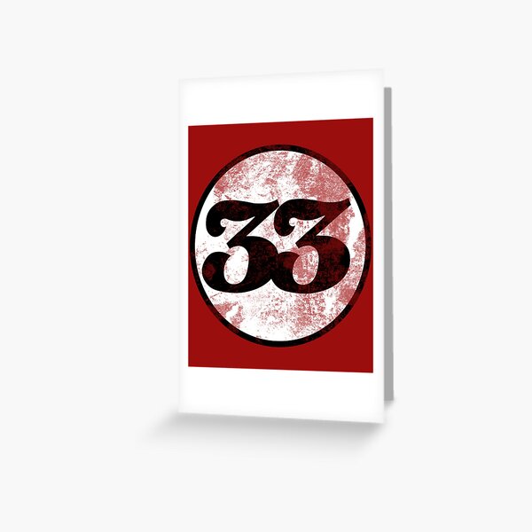 "Vintage Classic Circle Retro 33 Racing Car Number Decal" Greeting Card ...