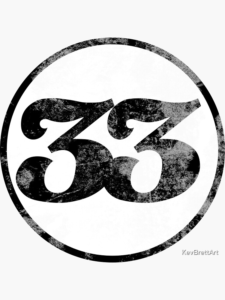 "Vintage Classic Circle Retro 33 Racing Car Number Decal" Sticker for ...