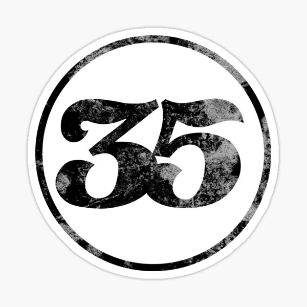 "Vintage Classic Circle Retro 35 Racing Car Number Decal" Sticker for ...