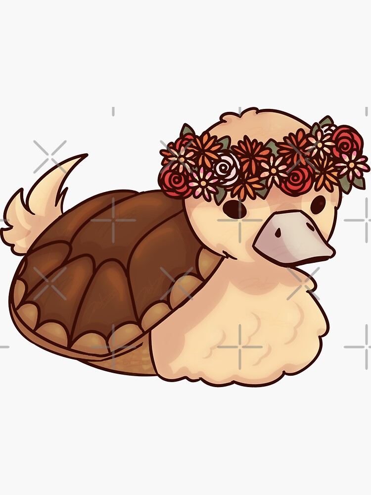"ATLA Turtle Duck with Flower Crown" Sticker for Sale by Zolzo | Redbubble
