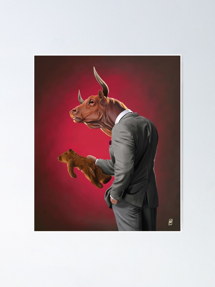 "Bull" Poster for Sale by robCREATIVE | Redbubble