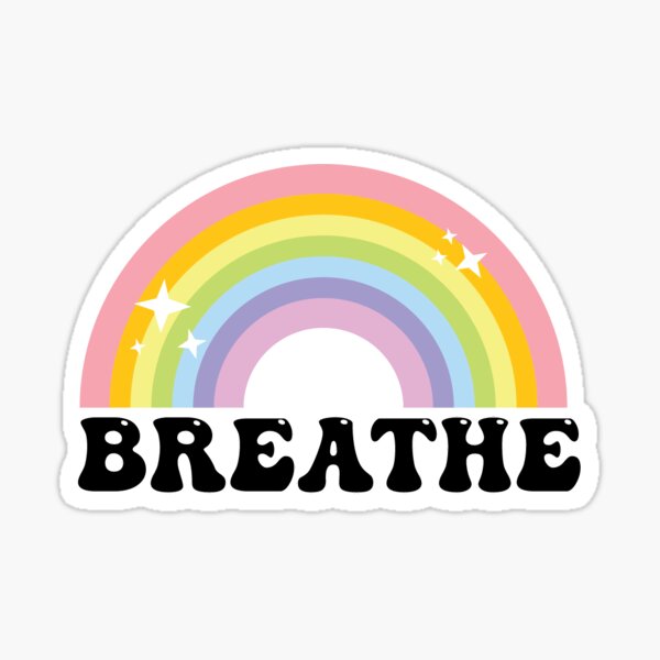 "Breathe vinyl sticker" Sticker for Sale by pinkwavesco | Redbubble