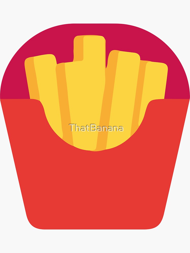 "French fries emoji" Sticker for Sale by ThatBanana | Redbubble