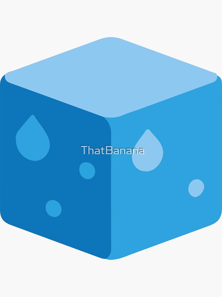 "Ice cube emoji" Sticker for Sale by ThatBanana | Redbubble