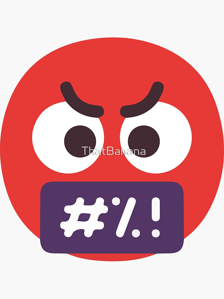 "Swearing angry emoji" Sticker for Sale by ThatBanana | Redbubble
