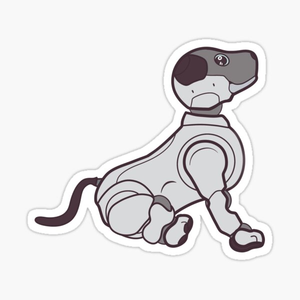"Aibo, sit! " Sticker for Sale by AlanisArt | Redbubble