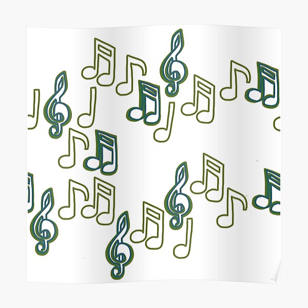 "Musical notes" Poster for Sale by Red-petals | Redbubble