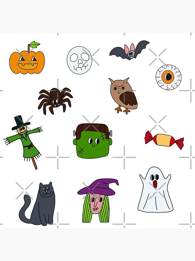 Cute Halloween Cartoon Poster For Sale By Jinmy Tt Redbubble