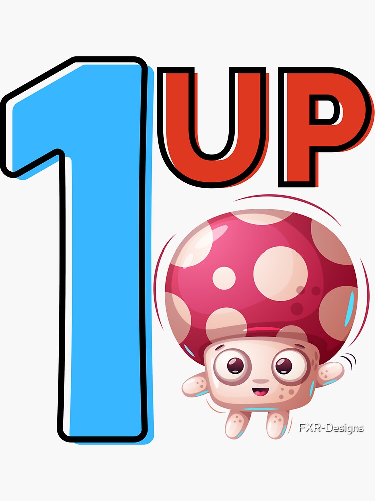 "1UP Mushroom" Sticker for Sale by FXR-Designs | Redbubble