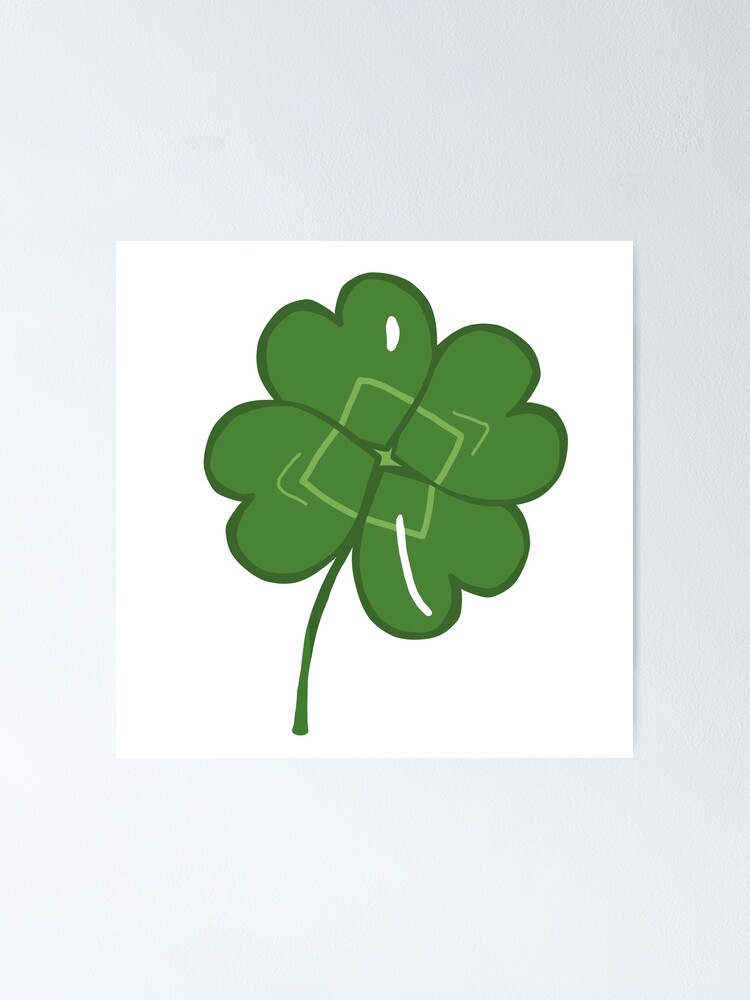 "Cute 4 leaf clover" Poster for Sale by CloudyTree | Redbubble