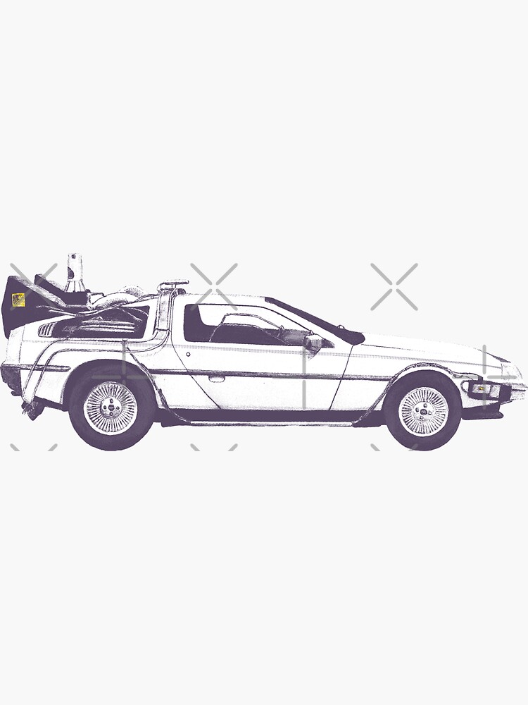 "Delorean" Sticker for Sale by Florent Bodart | Redbubble