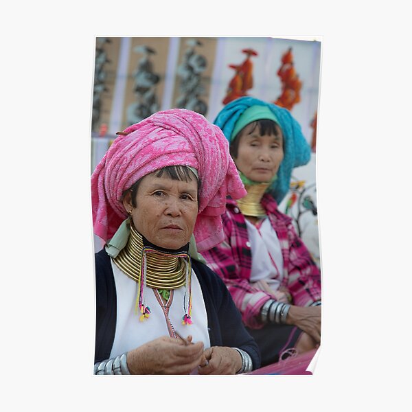 "Myanmar. Bagan. Portrait of Paduang "long necked" women." Poster by ...