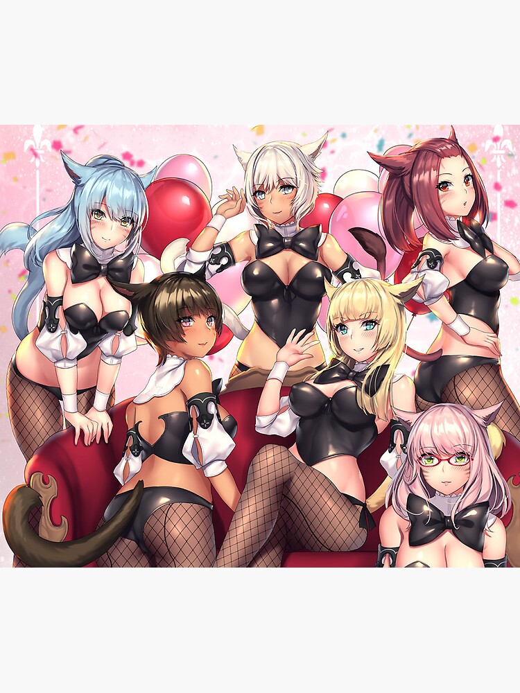 "Miqo'te Race Neko Harem (Final Fantasy XIV 14 FFXIV Sexy Lewd Panty Ass Butt Tits Hentai Cat ...