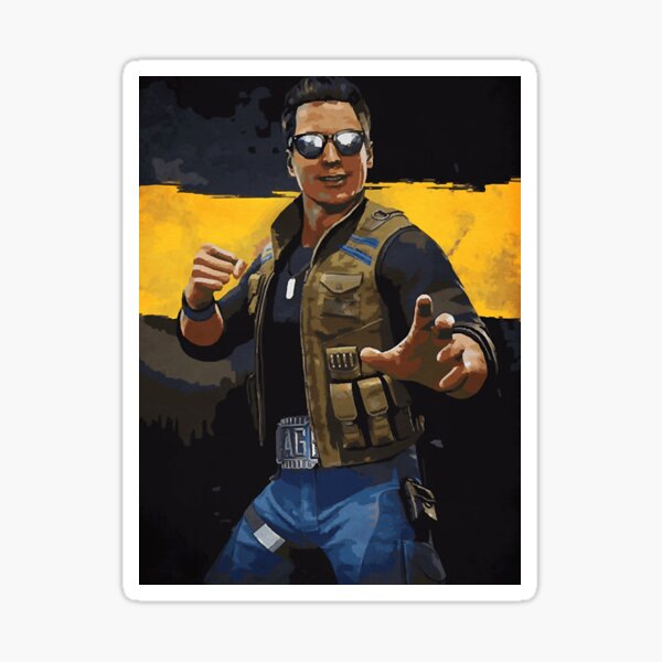"Johnny Cage" Sticker for Sale by EVELYDELGADO | Redbubble