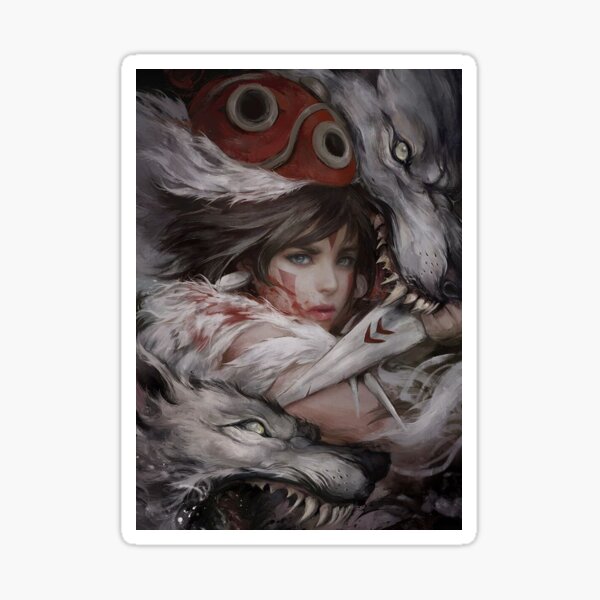 "Princess Mononoke art draw" Sticker for Sale by fasqi | Redbubble