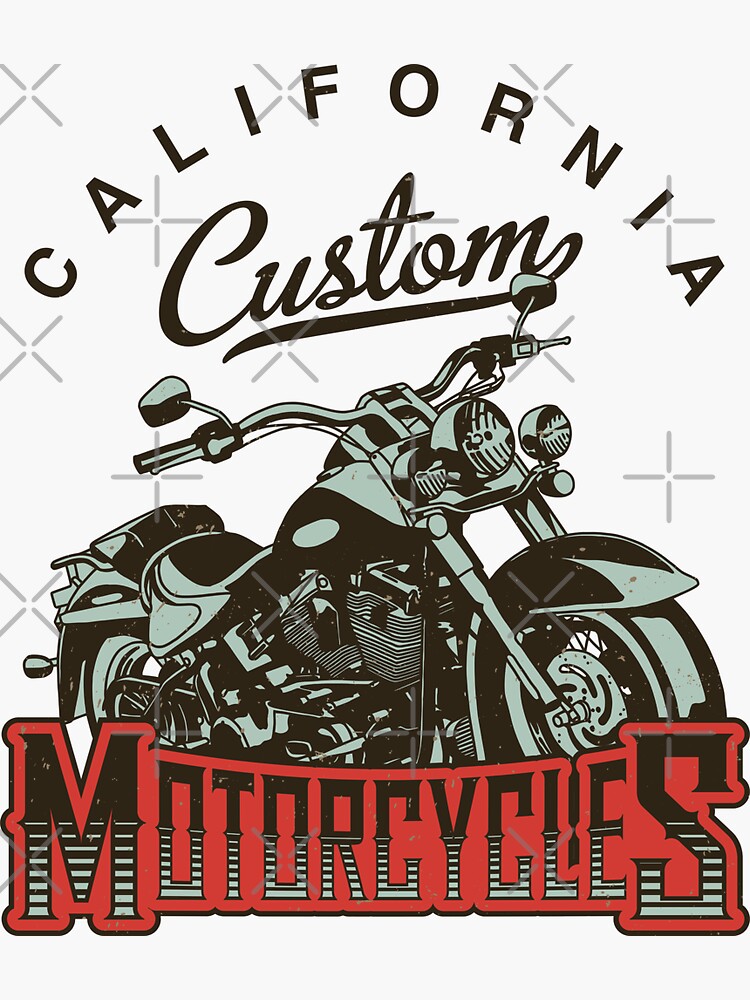 "California Custom Motorcycles" Sticker for Sale by Ayian | Redbubble